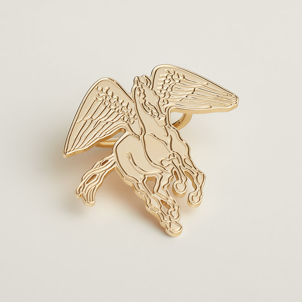 Pegase scarf ring - Yellow | Hermès UK