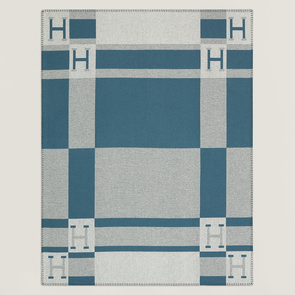 Plaid Avalon Bayadère - Bleu | Hermès France