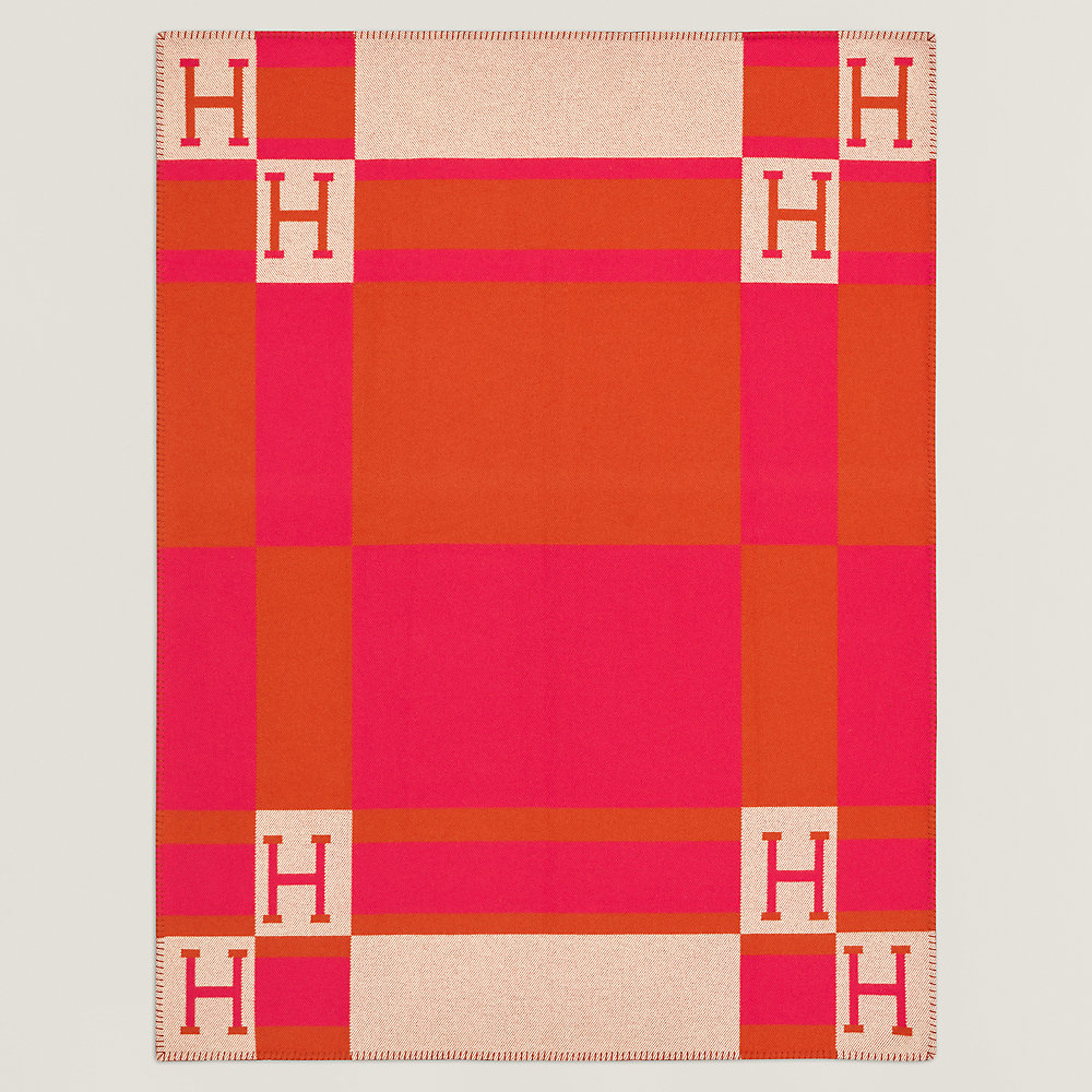 Plaid Avalon Bayadère - Rose | Hermès France