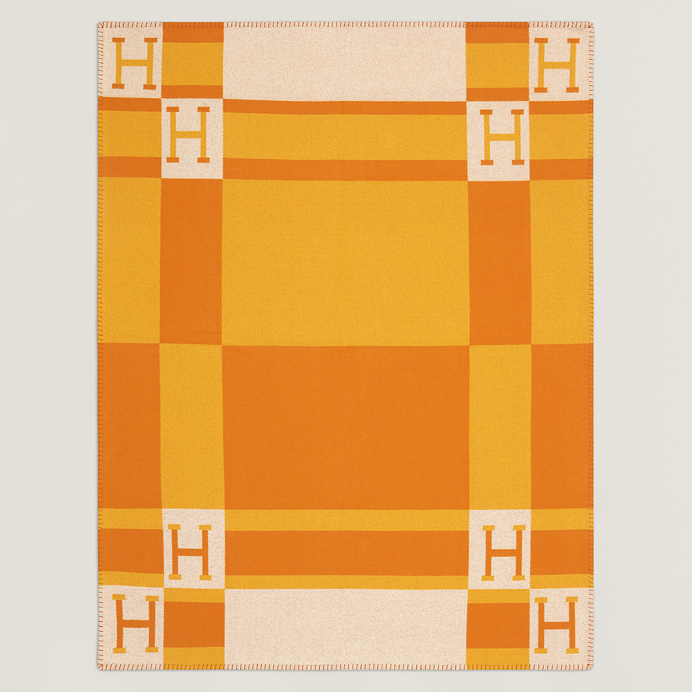 Plaid Avalon Bayadère - Orange | Hermès Suisse