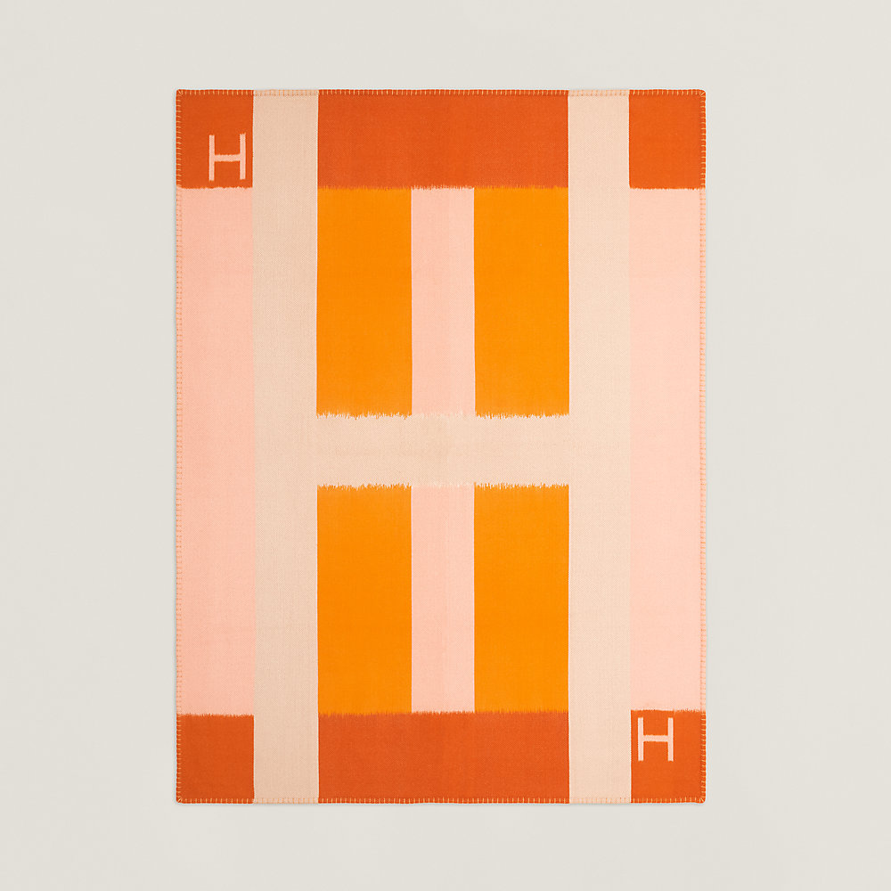Plaid Ikat H Echelle - Orange | Hermès France