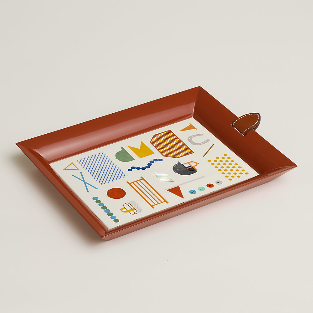 Plateau à courrier Atrium Saut Hermès - Marron | Hermès Suisse