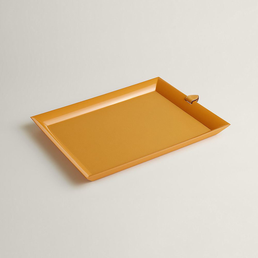 Plateau Atrium, moyen modèle - Jaune | Hermès France