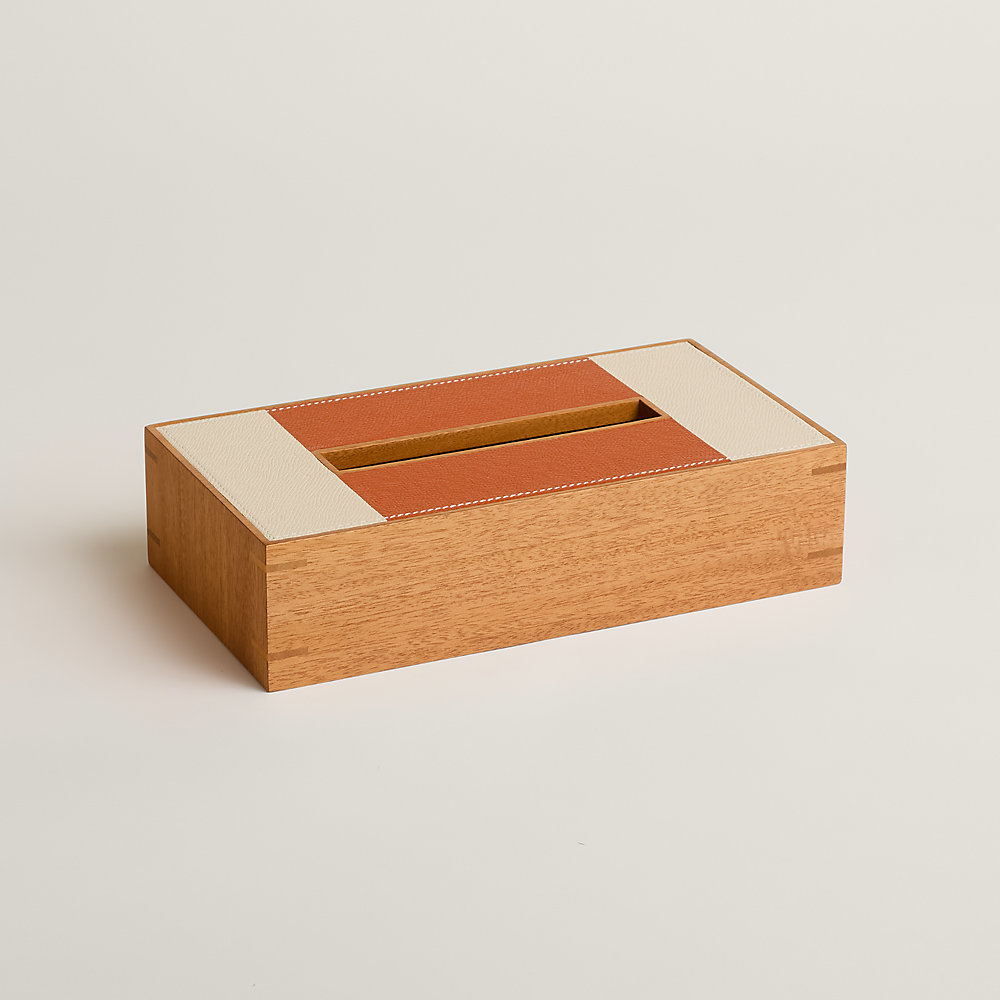 Pleiade en Casaque tissue box, small model - Orange | Hermès Australia