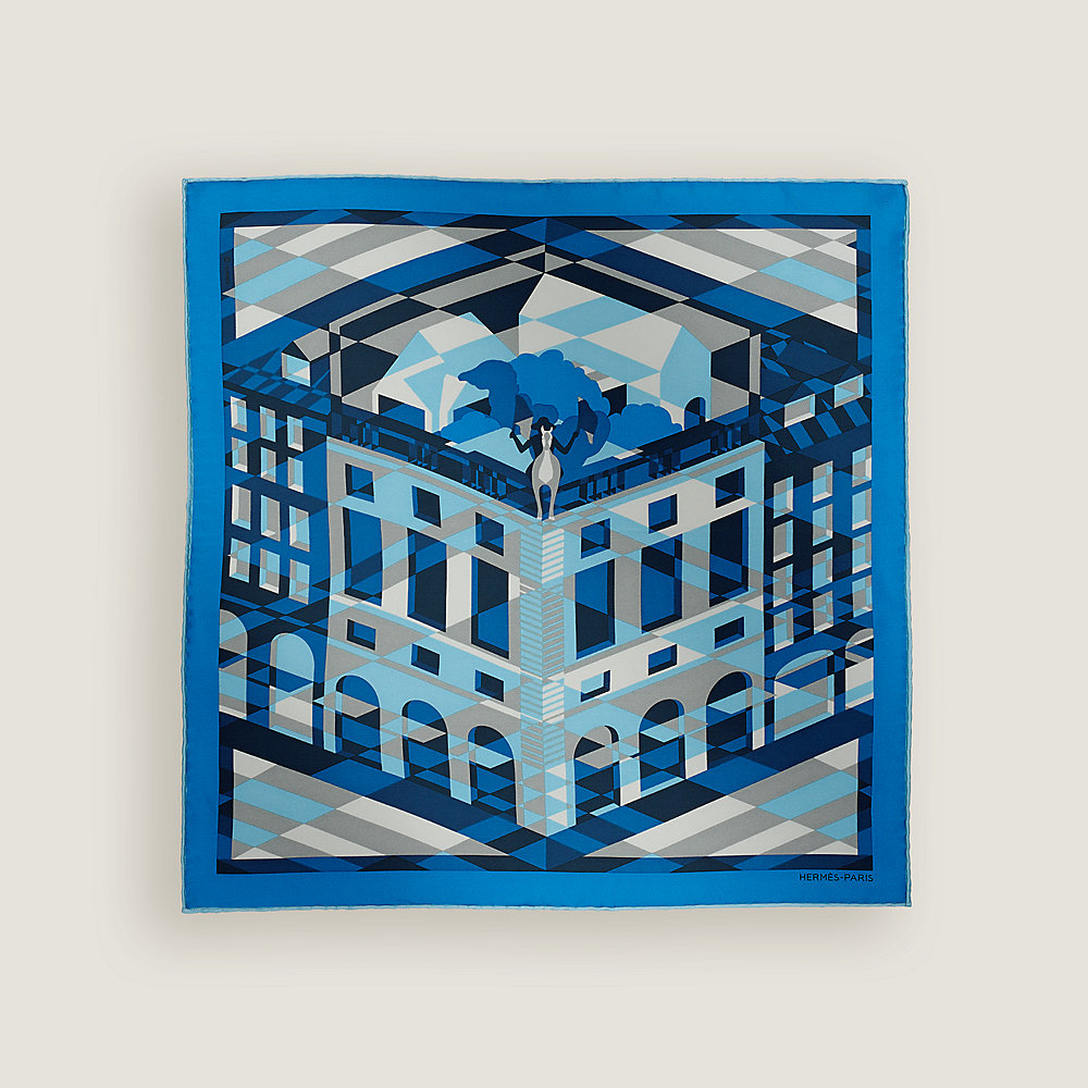 Pochette 45 Faubourg en Perspective - Blu | Hermès Italia