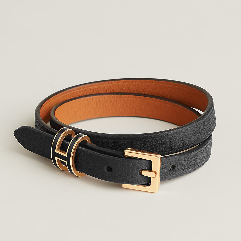 Pop H Double Tour bracelet - Black | Hermès USA