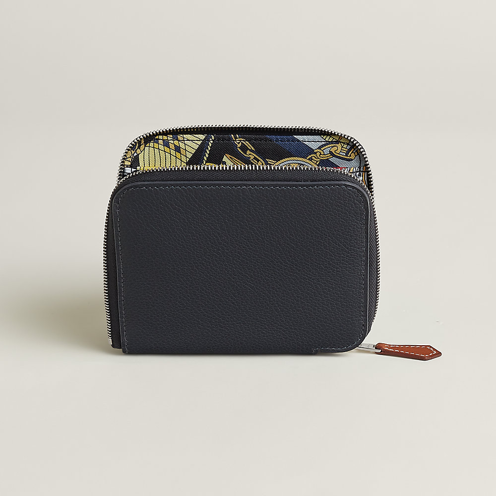 Portefeuille Silk'In Compact - Bleu | Hermès Canada