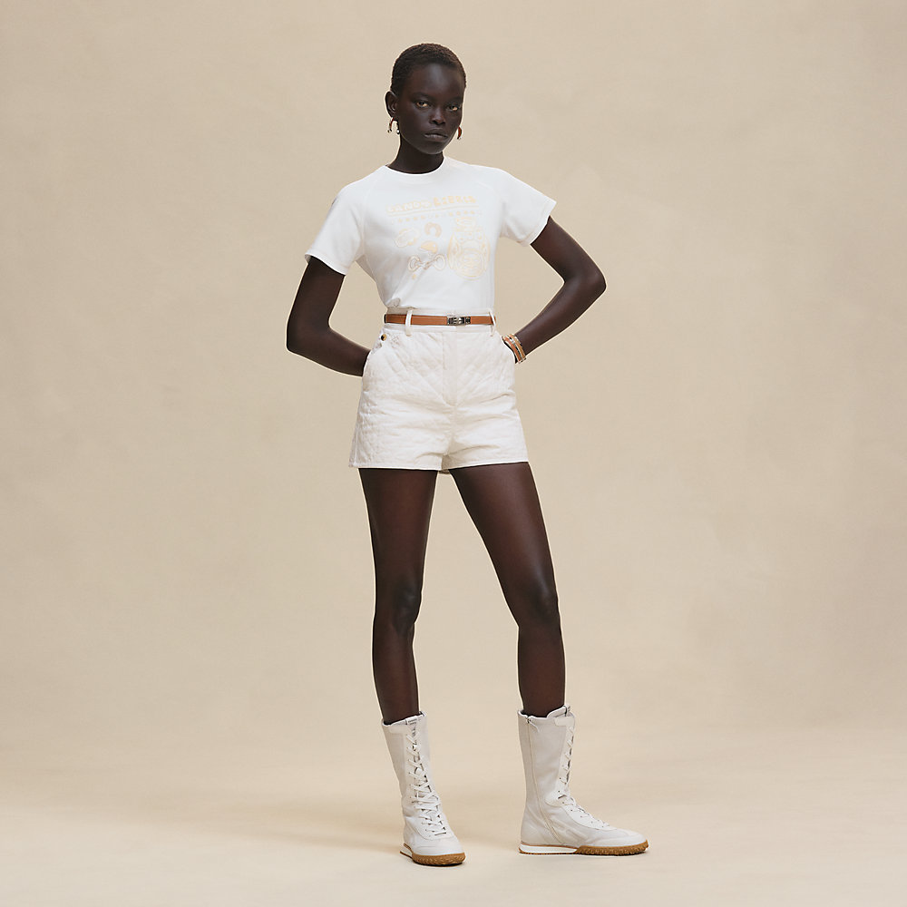 Printed micro t-shirt - White | Hermès UK