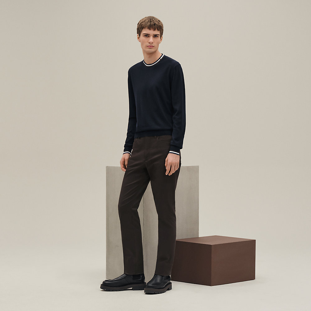 Pull collo rotondo “rayures & twist” - Grigio - XXL | Hermès Italia