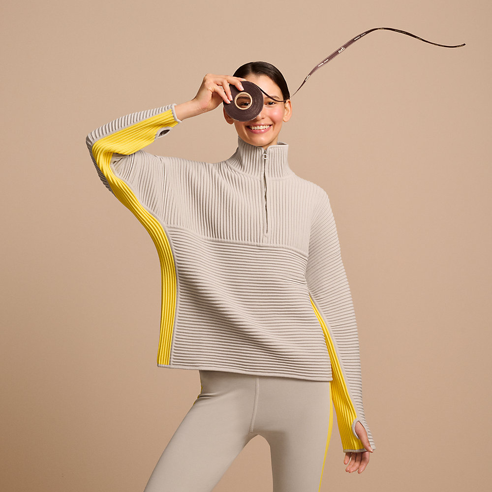 Pull de yoga - Gris | Hermès Belgique