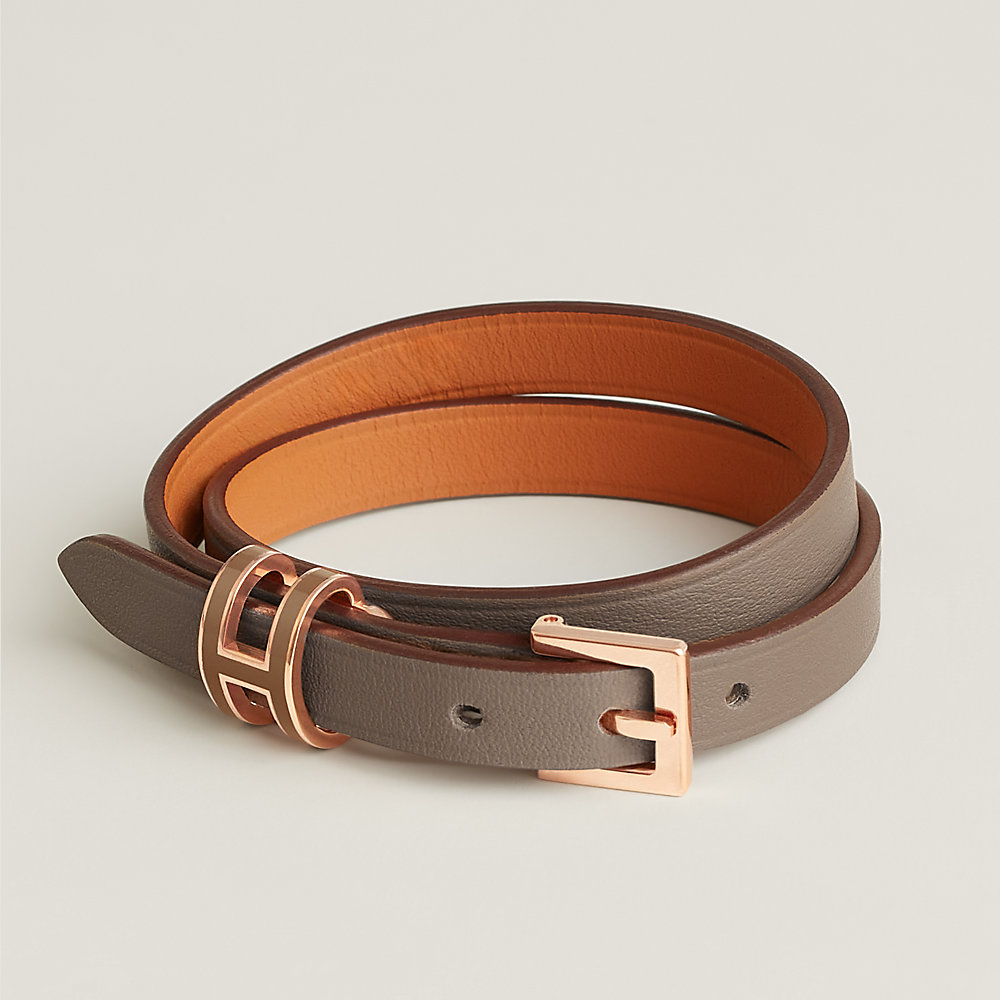 Pulseira Pop H Double Tour - Bege | Hermès Brasil