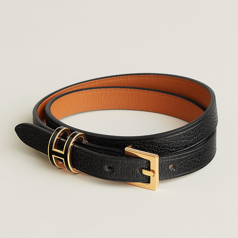 Pulseira Pop H Double Tour - Preto | Hermès Brasil