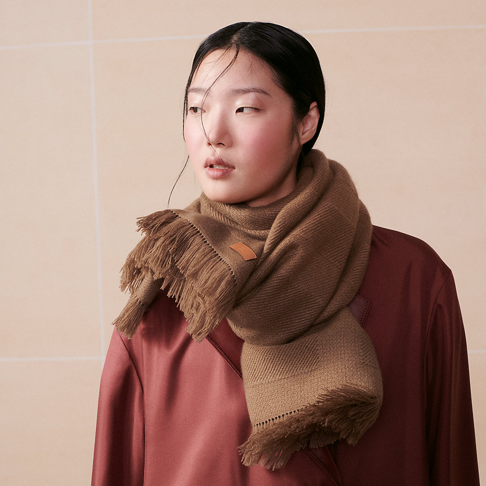 Rayee H stole - Brown | Hermès Australia