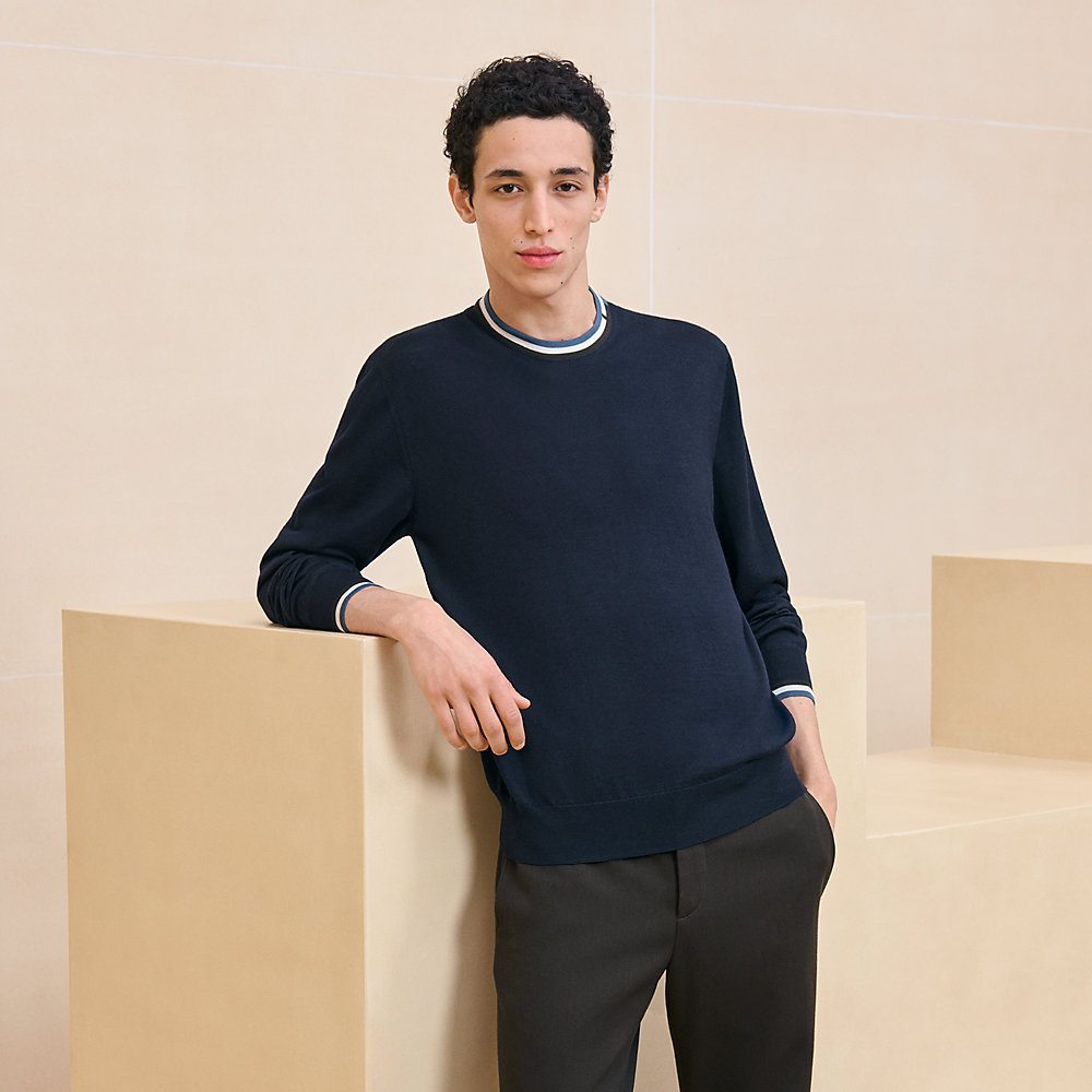 "Rayures & twist" crewneck sweater | Hermès Belgium