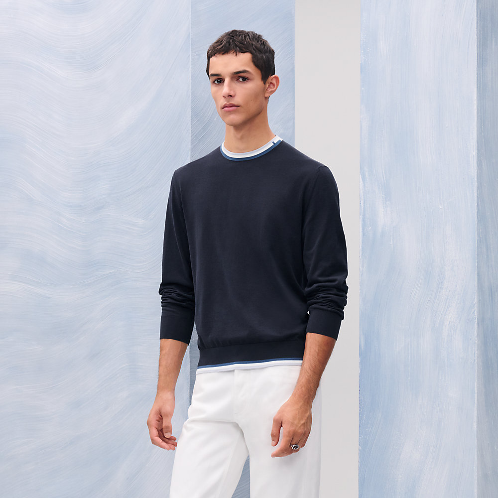 "Rayures & twist" crewneck sweater | Hermès Canada