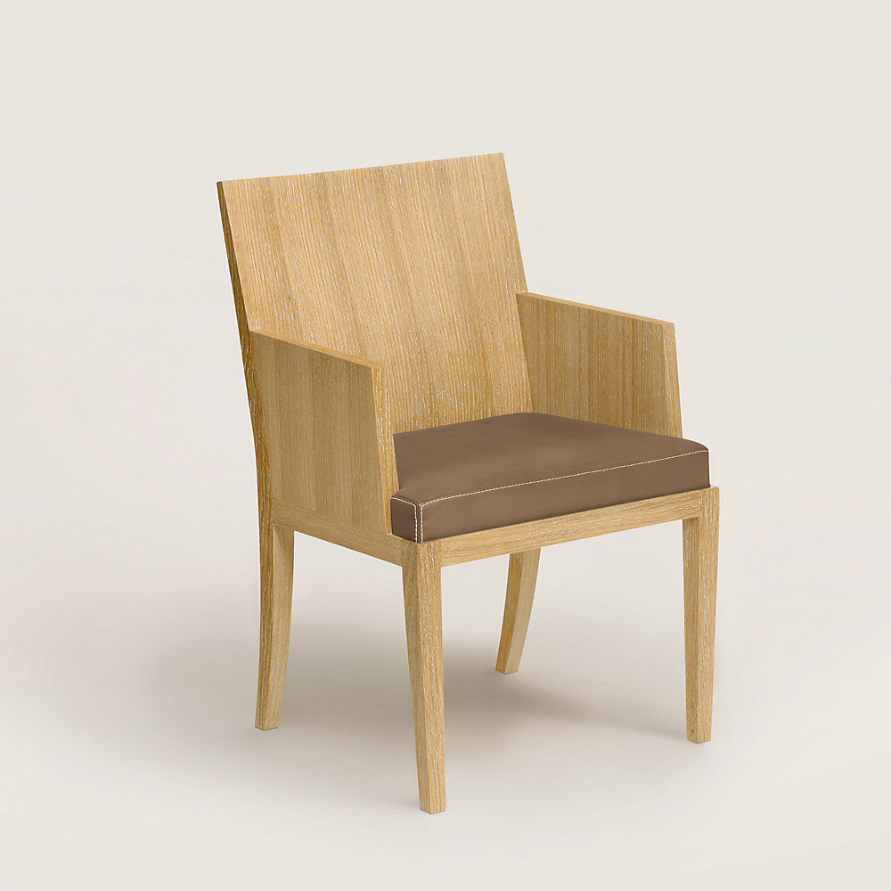 Reeditions Jean-Michel Frank par Hermès dining chair with armrests ...
