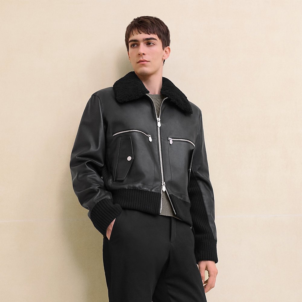 Rib-trim jacket | Hermès Canada