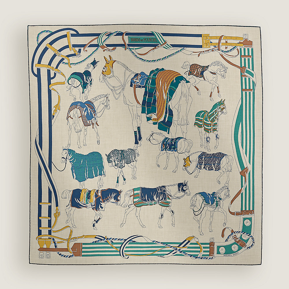 Ronds de Marche scarf 100 - Beige | Hermès Australia