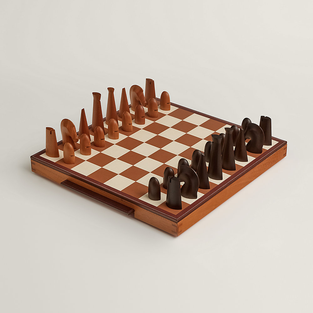 Samarcande chess set - Brown | Hermès UK