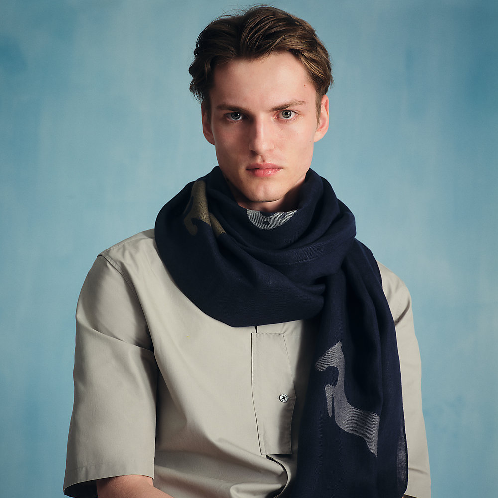 Saut Hermès scarf - Blue | Hermès USA