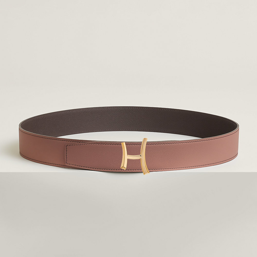 Script belt buckle & Reversible leather strap 38 mm | Hermès Thailand