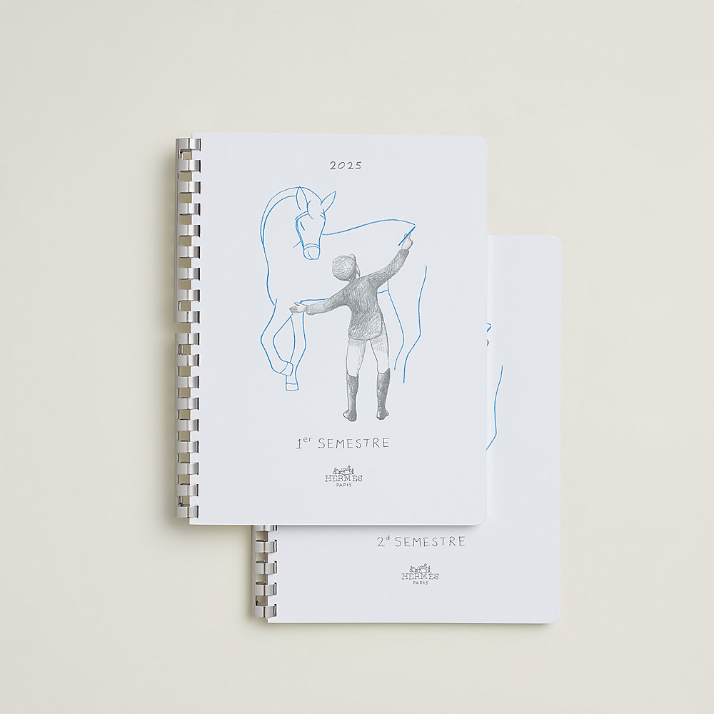 Semainier semestrial agenda refill 2025 - Grey | Hermès Canada