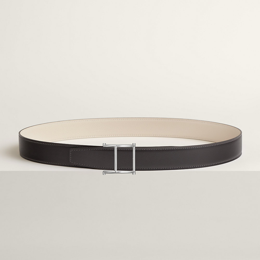 Serif belt buckle & Reversible leather strap 32 mm | Hermès USA