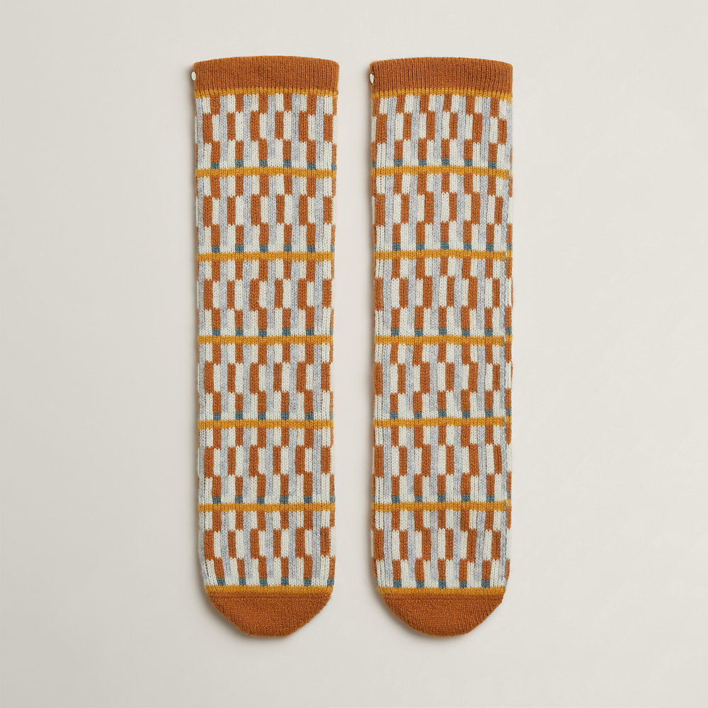 Sherwood au Carre socks - Brown | Hermès Canada