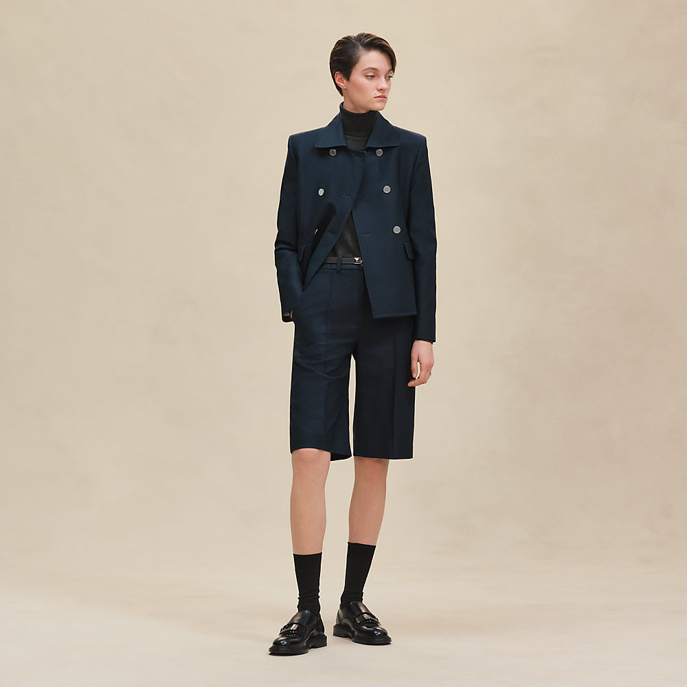 Short pea coat - Blue | Hermès UK