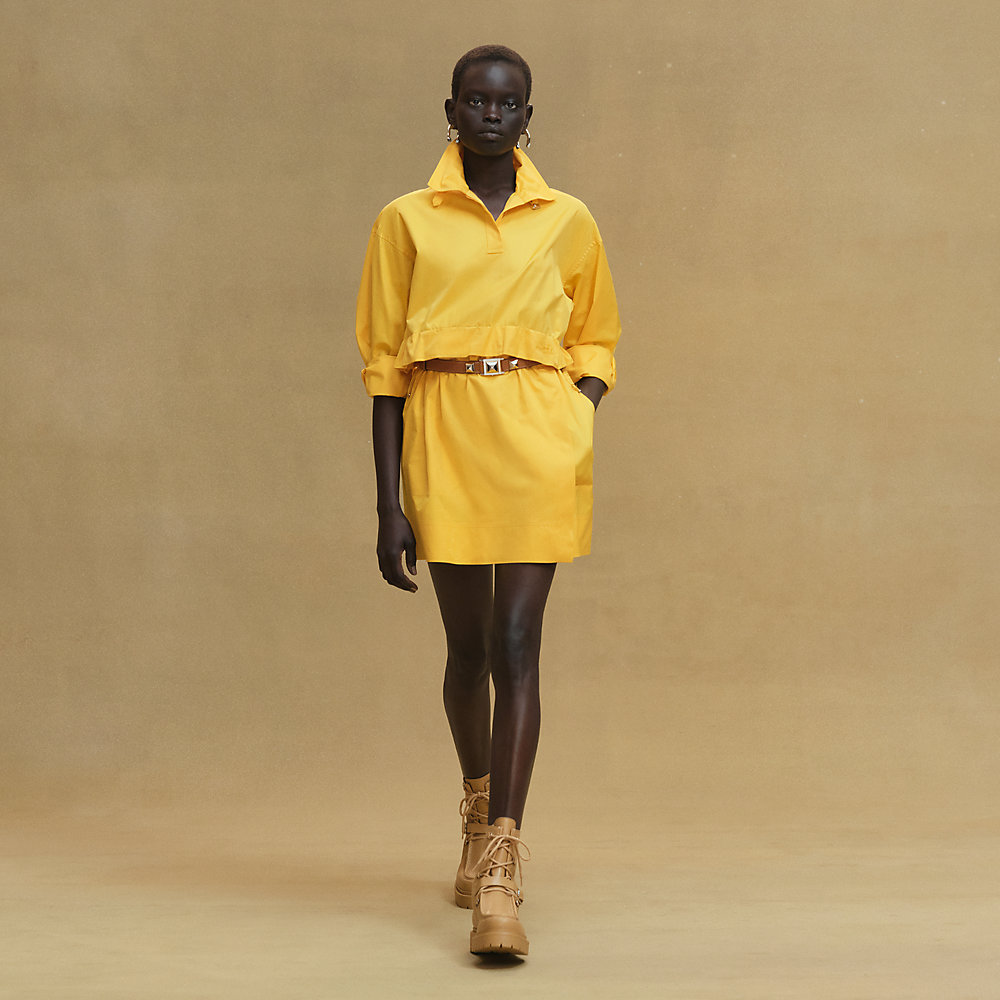 Short polo dress - Yellow | Hermès Canada