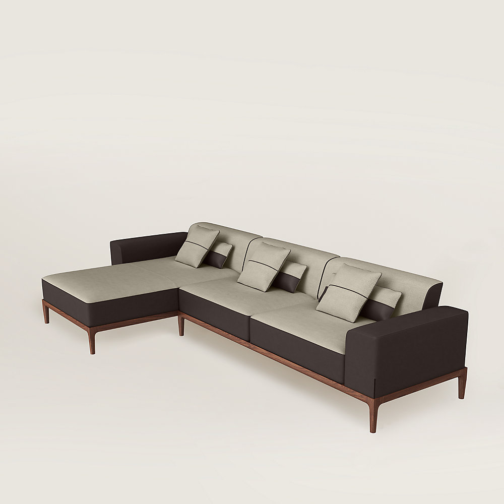 Sofa Sellier 2-seater with chaise lounge | Hermès UK