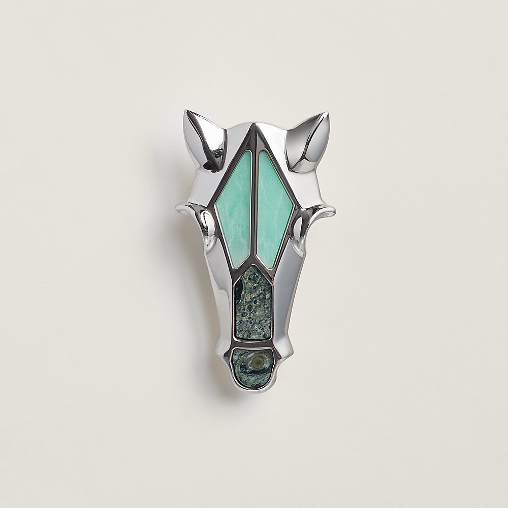 Spilla Destrier Minérale - Blu | Hermès Italia