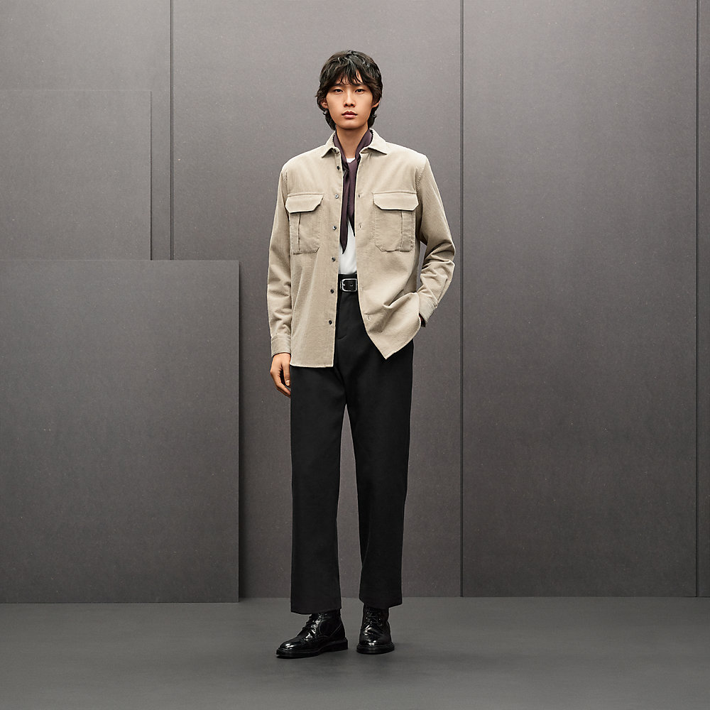 Straight cut shirt with gusset pocket | Hermès Australia