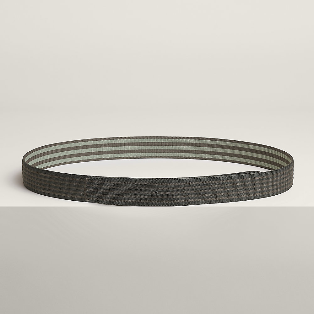 Stripes reversible band 32 mm - Green | Hermès USA