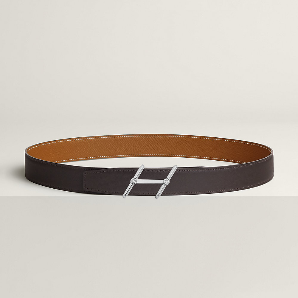 Swing belt buckle & Reversible leather strap 32 mm | Hermès UK