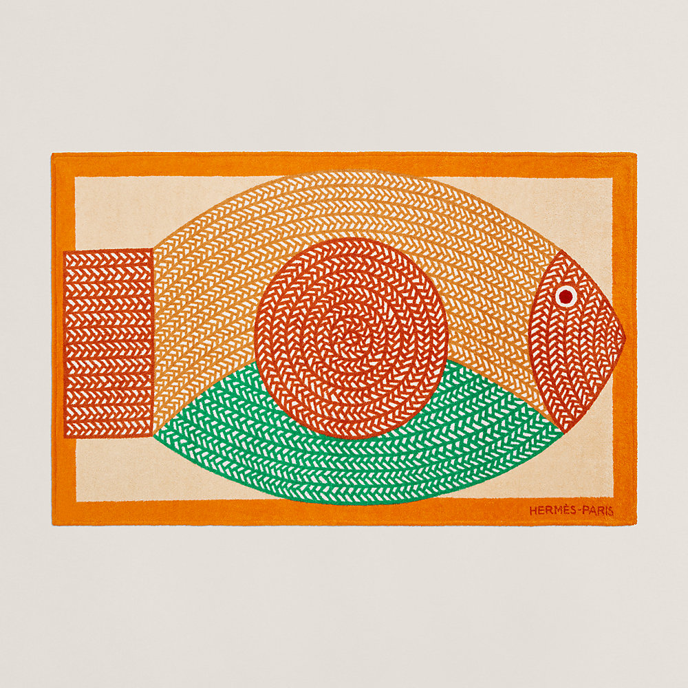 Tapis de plage Poisson Natté | Hermès France
