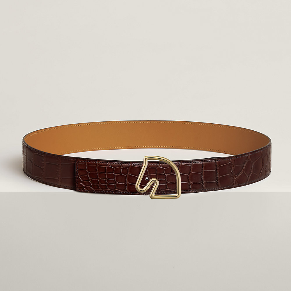Tete de Cheval belt buckle & Leather strap 38 mm | Hermès Hong Kong SAR