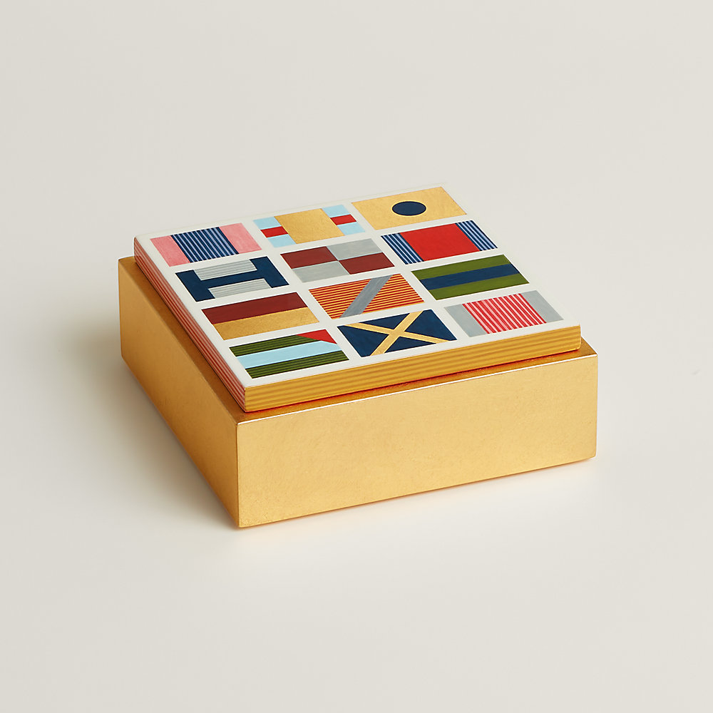 Theoreme Hippique Graphique box, small model - Yellow | Hermès USA