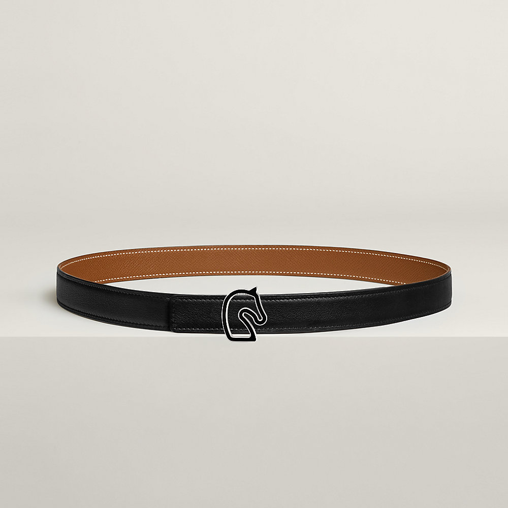 Tonnerre Laquee belt buckle & Reversible leather strap 24 mm | Hermès USA