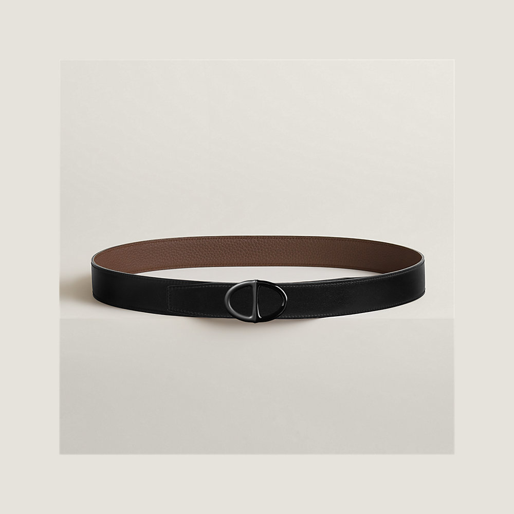 Twin belt buckle & Reversible leather strap 32 mm | Hermès Australia