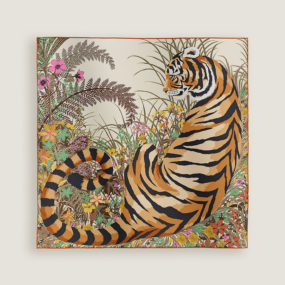 Tyger Tyger 70方巾 - 黃色 | Hermès 愛馬仕台灣地區官網