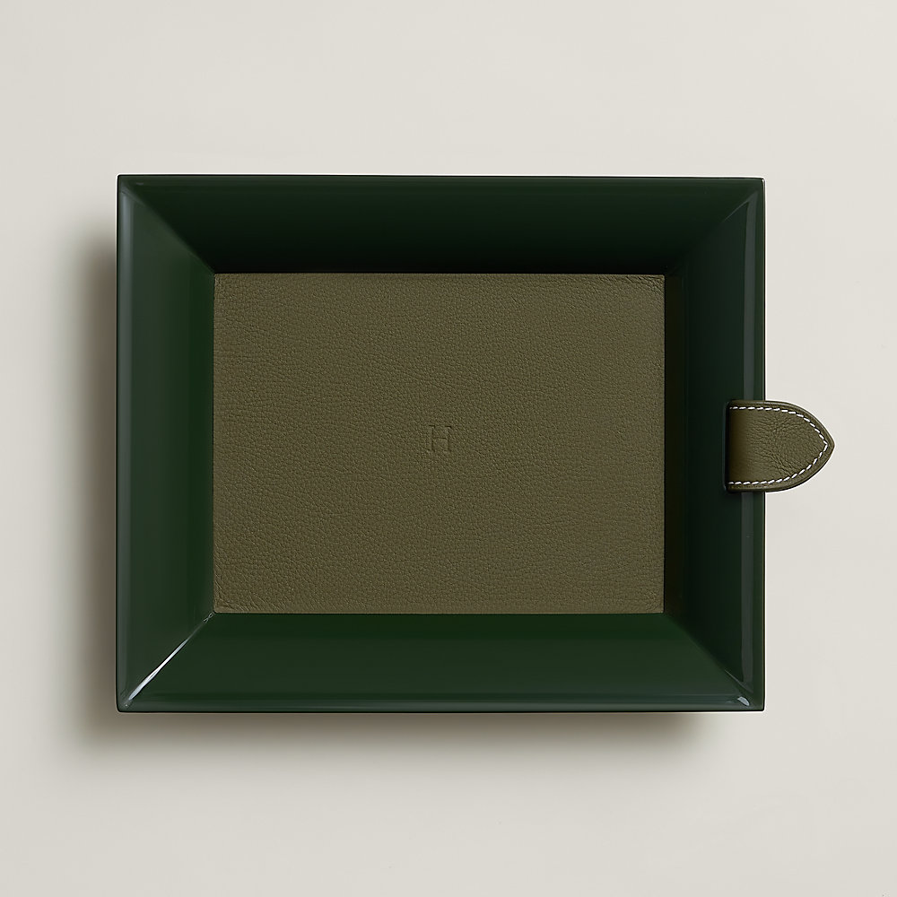 Vide-poche rectangulaire Atrium - Vert | Hermès France