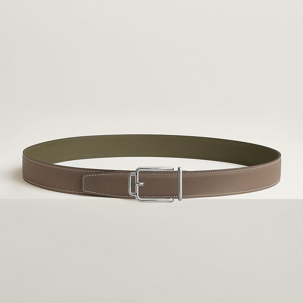Volte-face reversible belt buckle & Reversible leather strap 32 mm ...